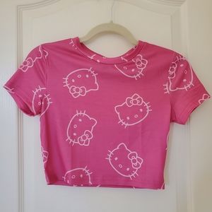 SHEIN | Tops | Shein X Hello Kitty Pink Crop Top | Poshmark